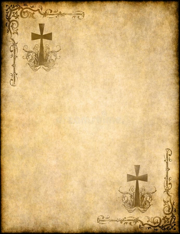 Cruz Cristiana En El Papel O El Pergamino Viejo Stock De Ilustración