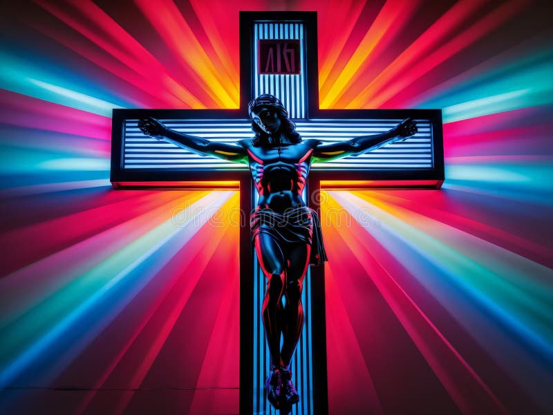 Cruz De Jesucristo Con Rayos De Sol. Stock de ilustración - Ilustración ...