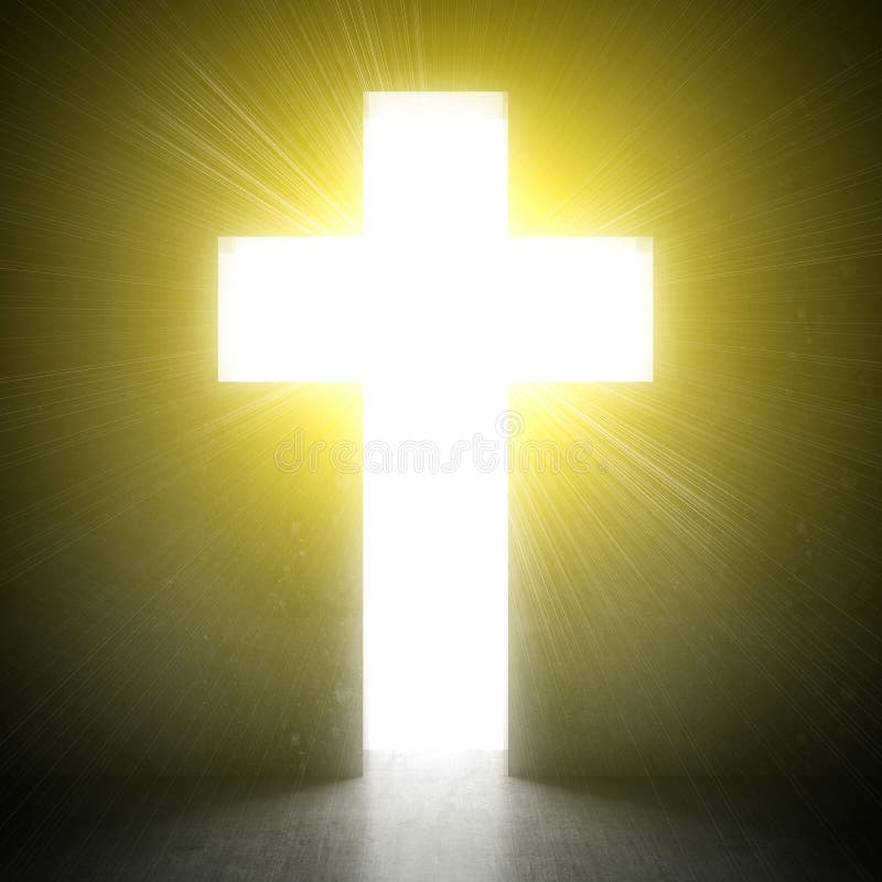 Cruz cristiana de la luz stock de ilustración. Ilustración de religioso ...