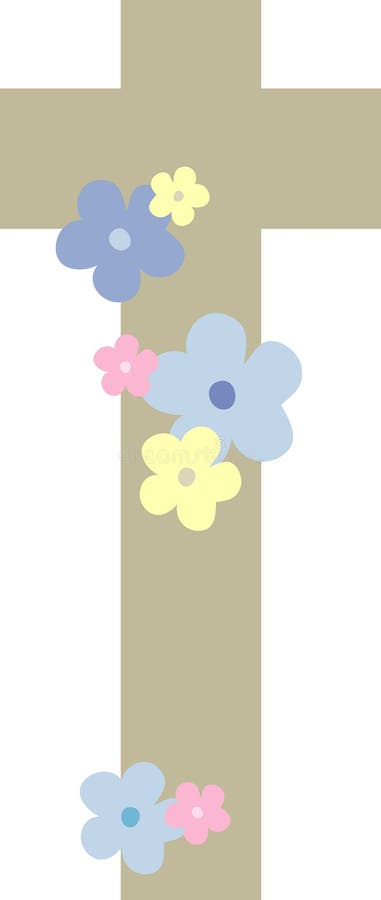 Cruz Decorada Com Flores (i) Ilustração do Vetor - Ilustração de ...
