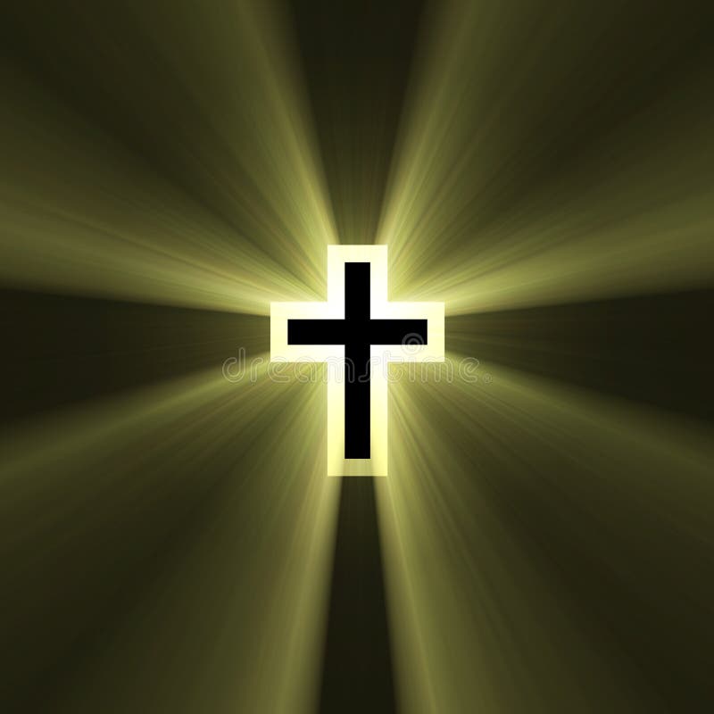 Símbolo De Cruz Doble Con Destello Brillante Stock de ilustración ...
