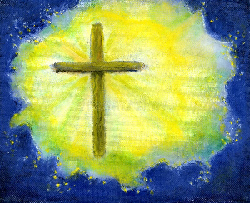 Cruz en amarillo y azul stock de ilustración. Ilustración de ...