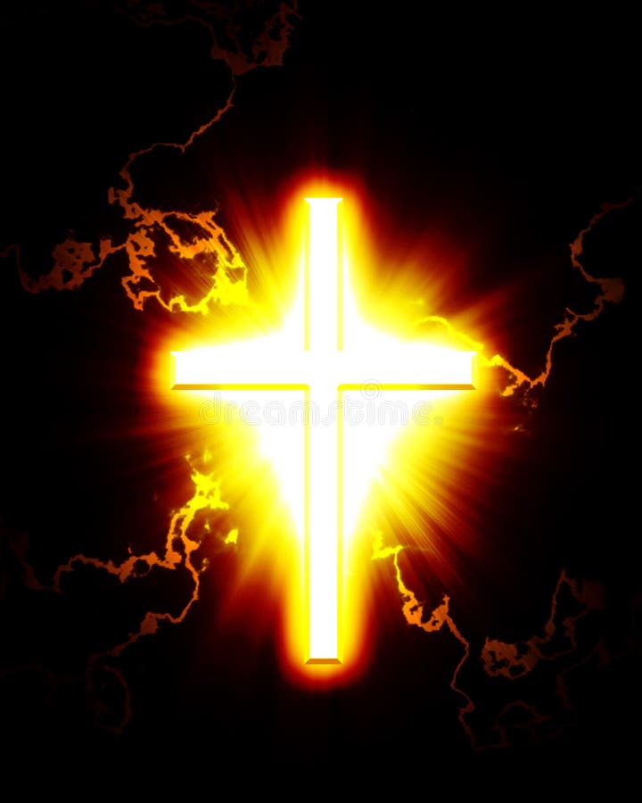 Cruz Cristiana Que Brilla Intensamente Stock de ilustración ...