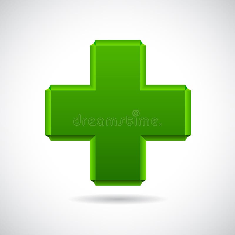 Cruz Verde De Cristal Brillante Stock de ilustración - Ilustración de ...