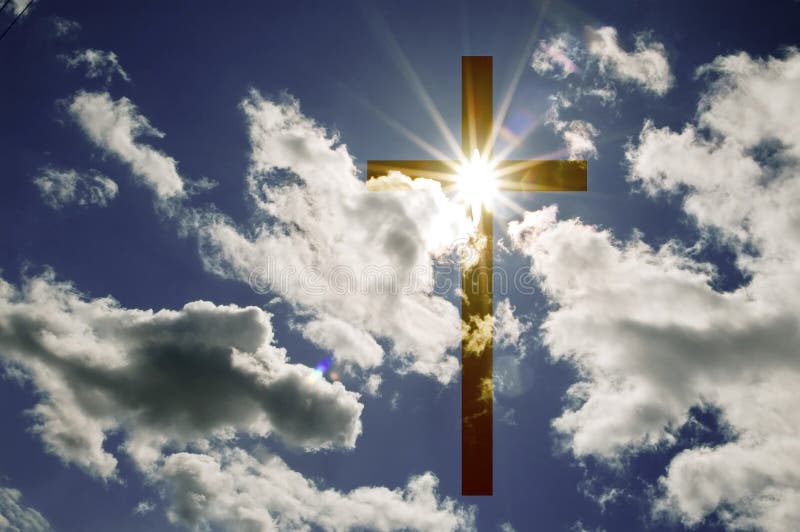 Cruz y nubes foto de archivo. Imagen de cultura, puro - 15278074