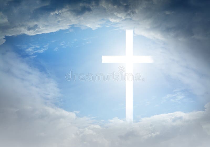 Cruz y nubes imagen de archivo. Imagen de rezo, silueta - 53974431