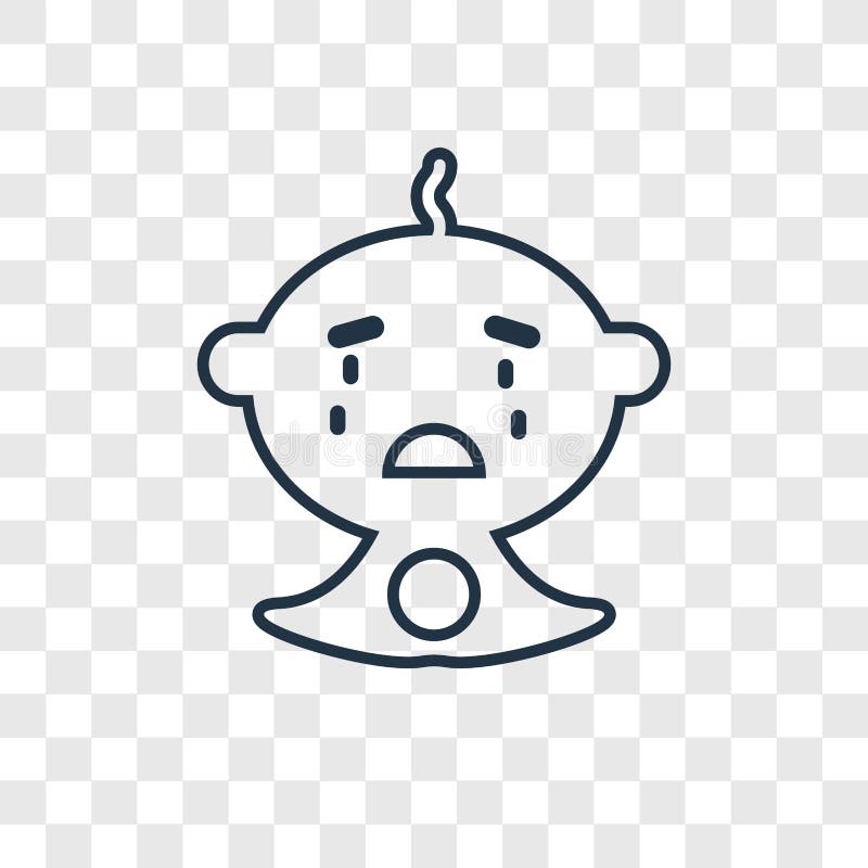 Cry Concept Vector Linear Icon Isolated on Transparent Background, Cry ...