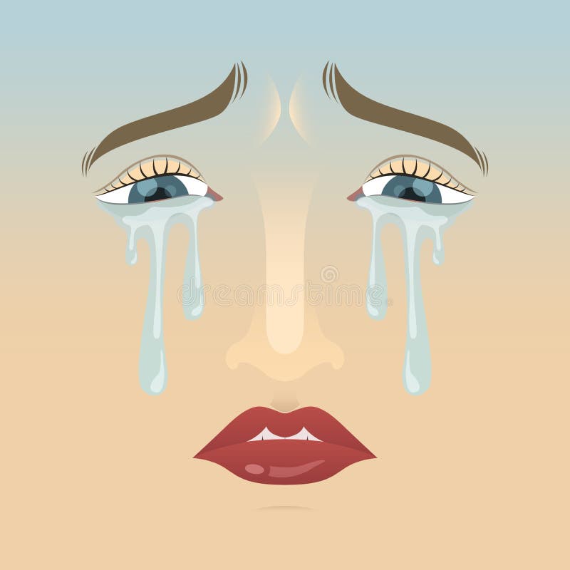 Cry face stock vector. Illustration of sentiment, pain - 57454019