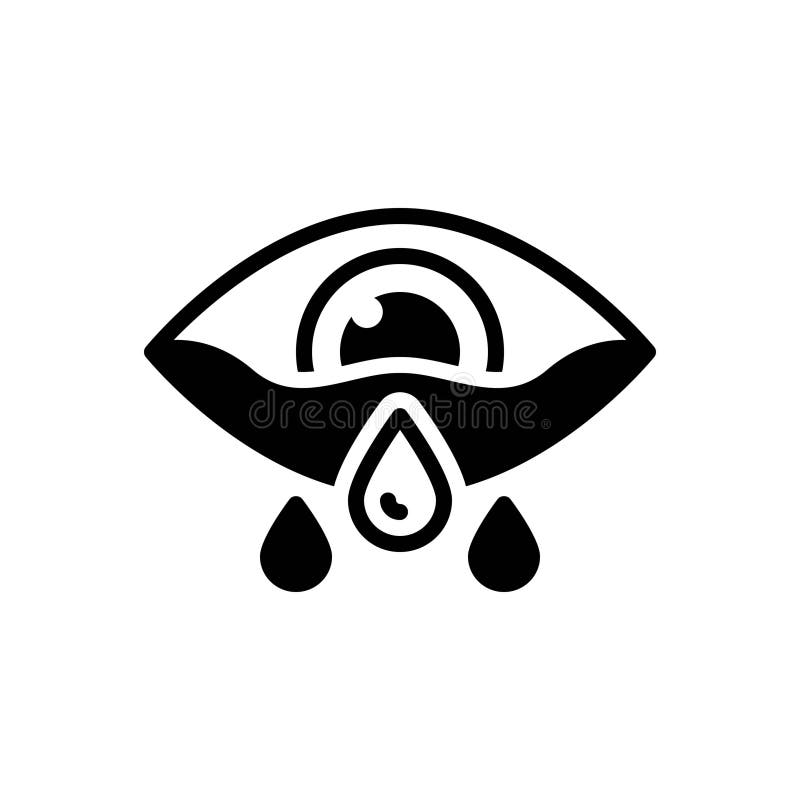 Black Solid Icon for Cry, Eyeball and Weep Stock Illustration ...
