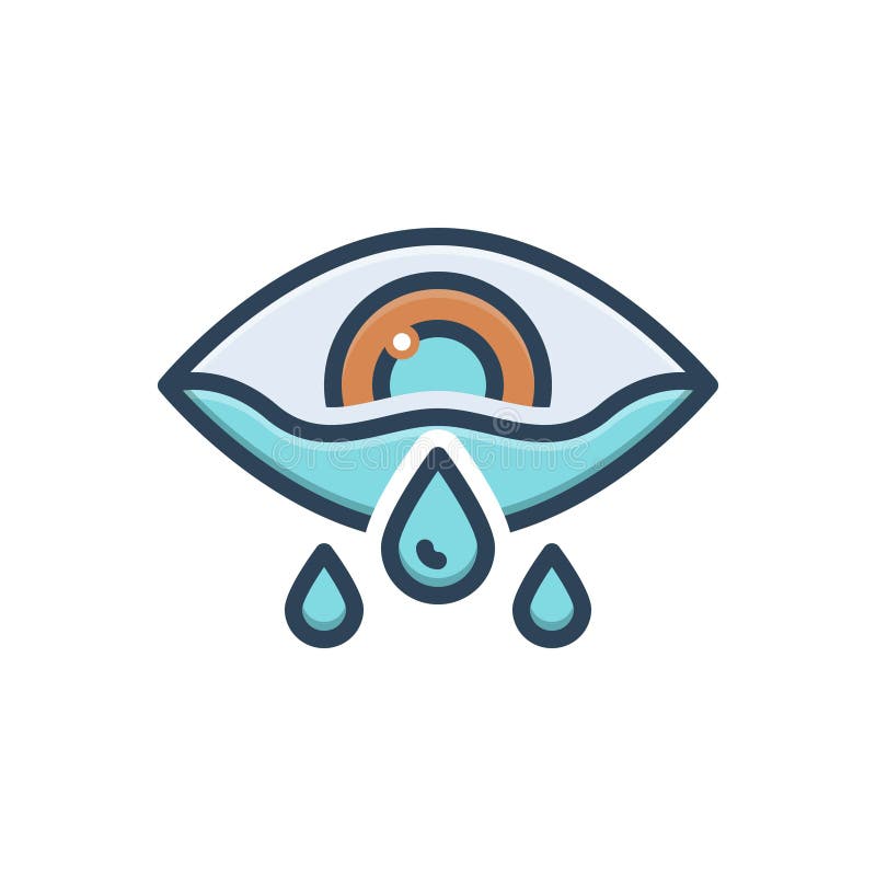 Color Illustration Icon for Cry, Eyeball and Weep Stock Illustration ...