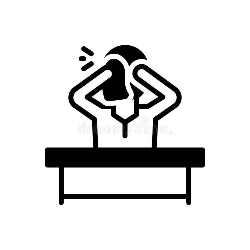 Black Solid Icon for Cry, Tear and Drop Stock Illustration ...