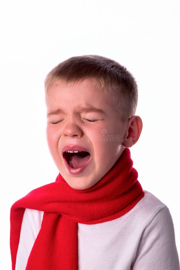 Cry, Scream the Child for Pain. Strong Emotions from the Boy. Stock ...