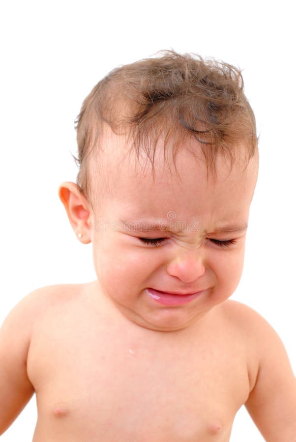 Crying stock image. Image of face, young, isolated, baby - 4428285