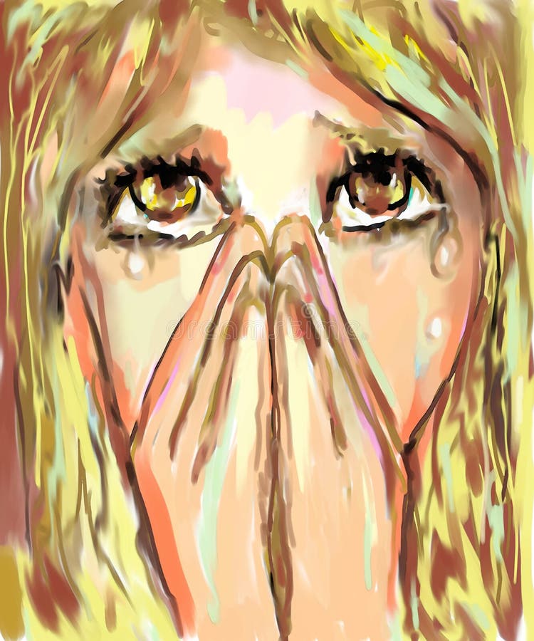 Surreal Cosmic Eye, Tears, Rain Stock Illustration - Illustration of ...