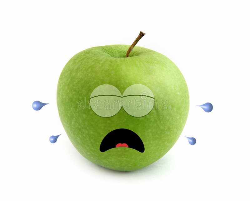 Crying apple stock illustration. Illustration of sadness - 21763739