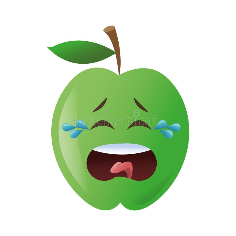 Crying apple stock illustration. Illustration of sadness - 21763739
