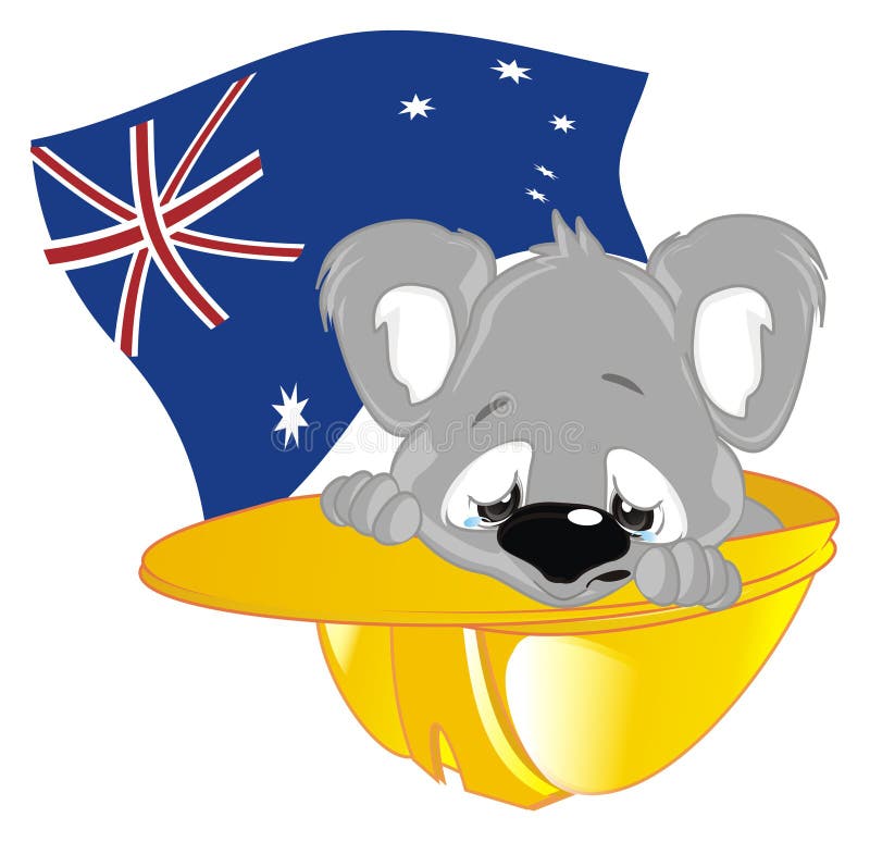 Crying australian koala stock illustration. Illustration of country ...