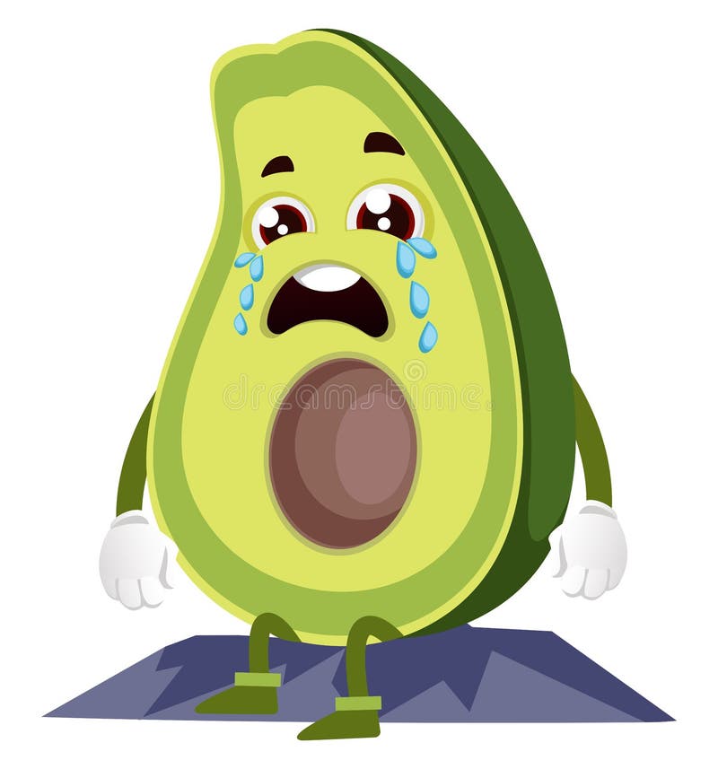Sad Avocado , Illustration, Vector Stock Vector - Illustration of face ...