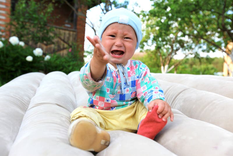 Crying baby stock photo. Image of outside, healthy, charming - 14811218
