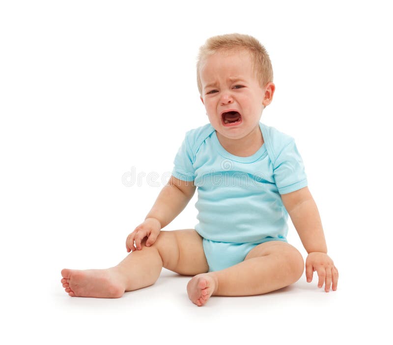 Crying baby stock photo. Image of barefoot, crying, sadness - 15508560