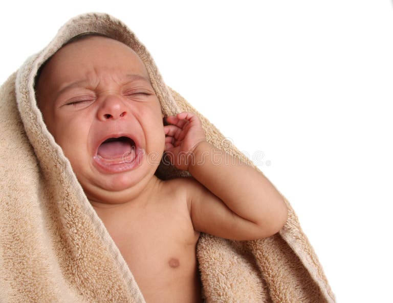 Crying baby stock image. Image of wail, tear, bath, fluffly - 16342421