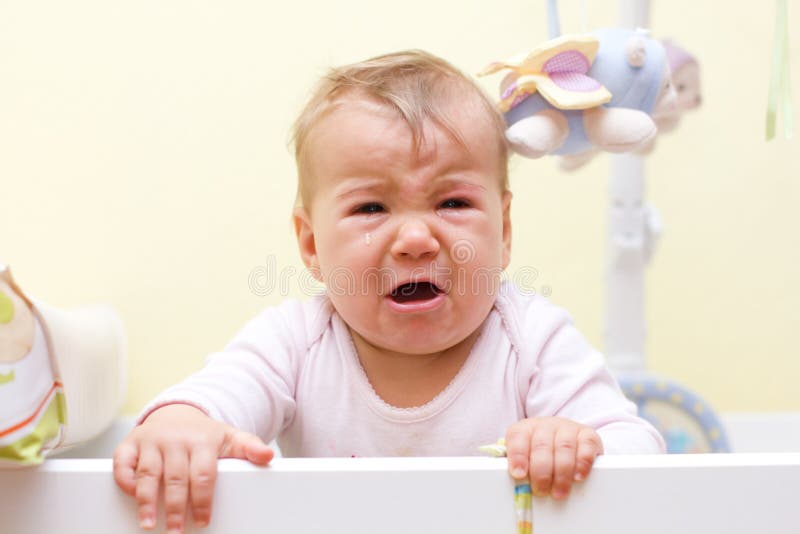 Fear in baby eyes stock image. Image of baby, awfully - 1380103