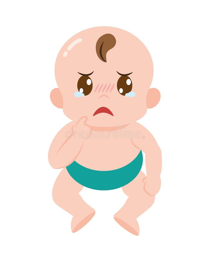 Crying baby cartoon stock vector. Illustration of vector - 357612325