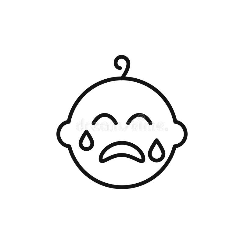 Crying Baby Icon Symbol on White Background Stock Vector - Illustration ...