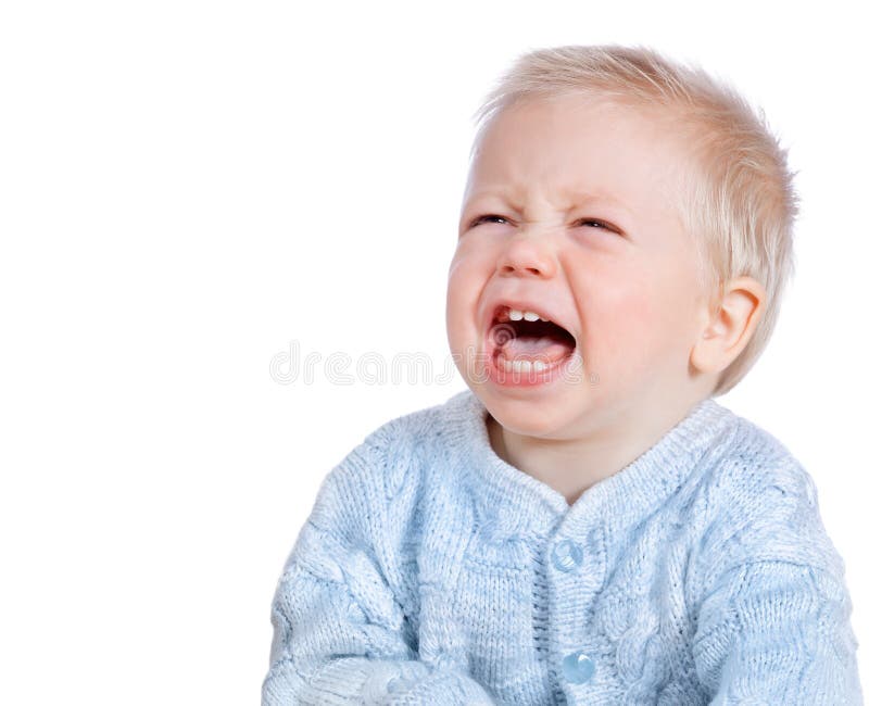 Crying baby isolated stock photo. Image of child, feeling - 21855344
