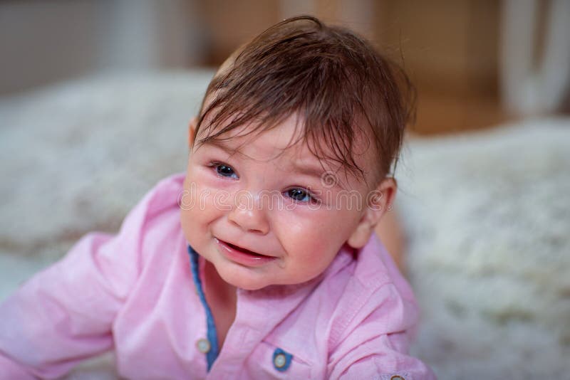 Crying Baby, Little Baby Boy Crying Stock Image - Image of baby ...