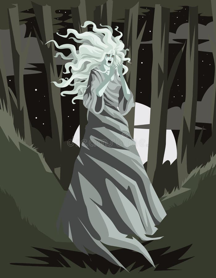 Crying Banshee Folklore Mythology Ghost Stock Illustration ...