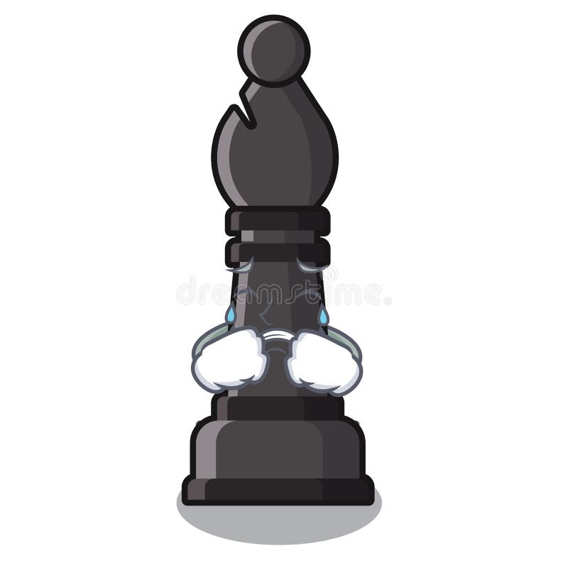 Crying Bishop Chess Toys in Character Shape Stock Vector - Illustration ...