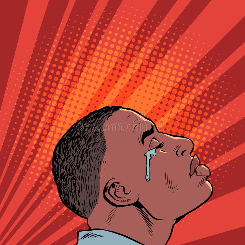 A Crying Black African American Man, Sad Mood, Sadness. Human Emotions ... A Crying Black African American Man, Sad Mood, Sadness. Human Emotions ...