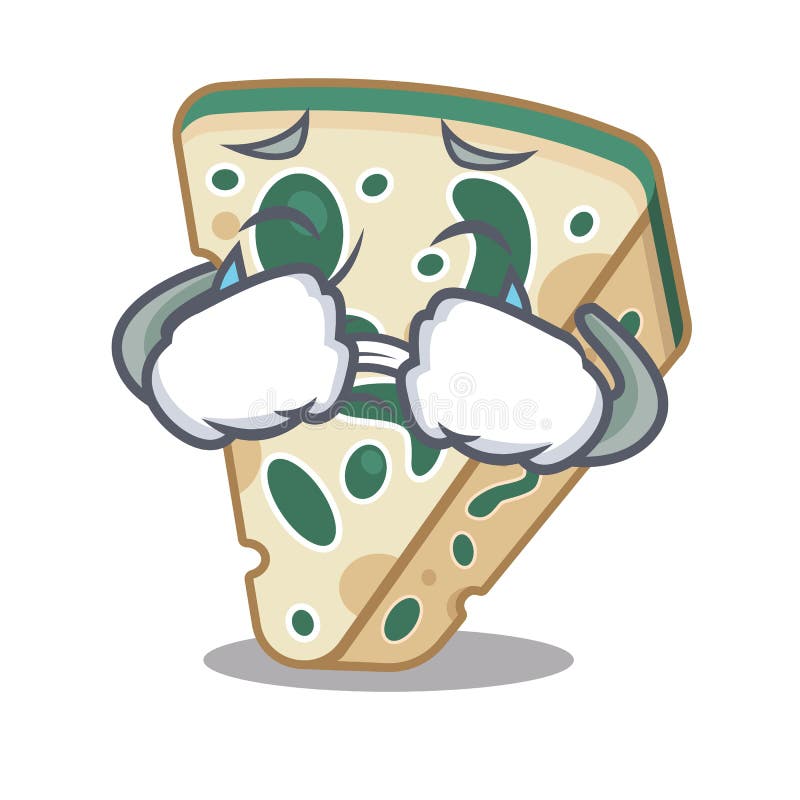 Crying Blue Crayon in the Character Shape Stock Vector - Illustration ...