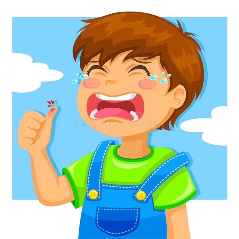 Crying boy stock vector. Illustration of elementary, finger - 24562060
