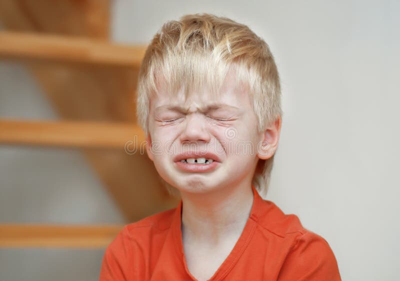 Crying boy stock image. Image of offense, fear, elementary - 60912281