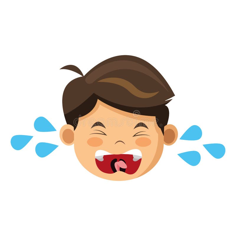 Crying boy icon stock illustration. Illustration of feelings - 73752030