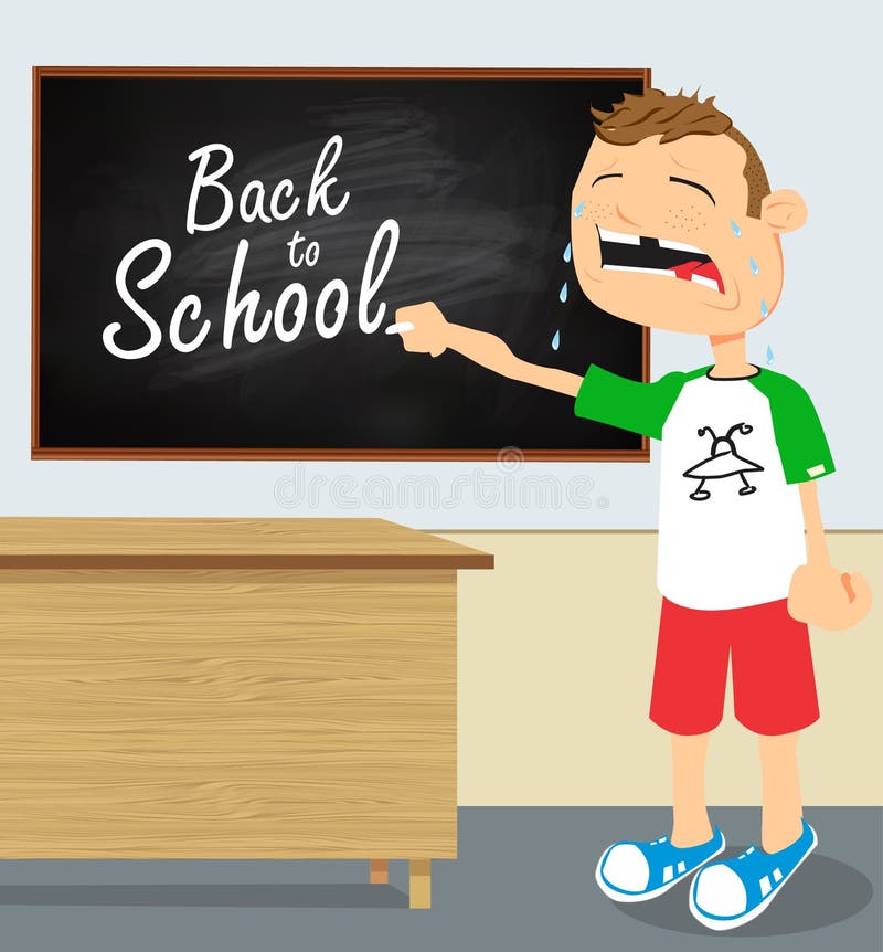 Crying - School Boy Cartoon Character Vector Illustration Stock ...