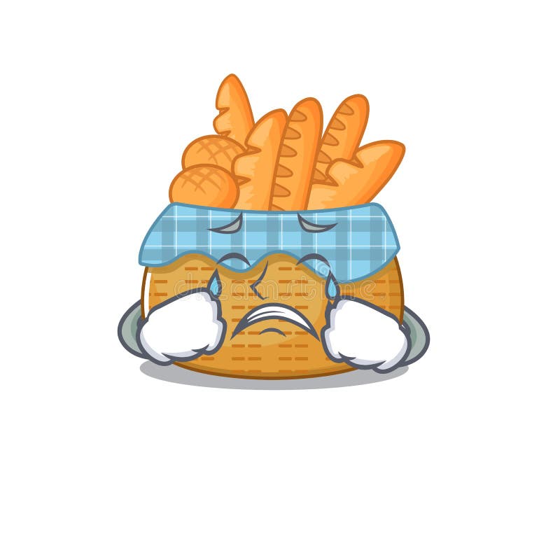Crying Bread with Jam Mascot Cartoon Stock Vector - Illustration of ...