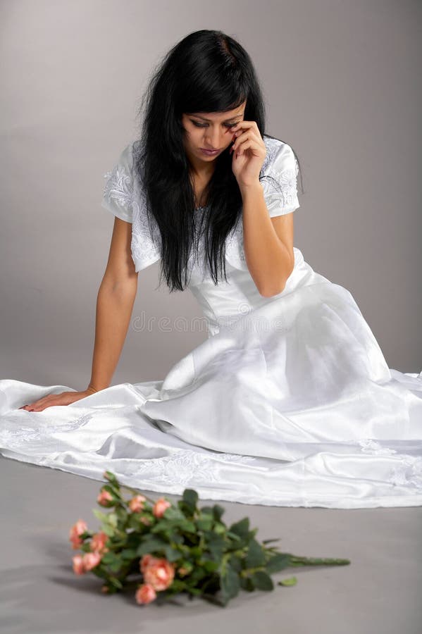 Crying bride stock photo. Image of human, female, latin - 12855272