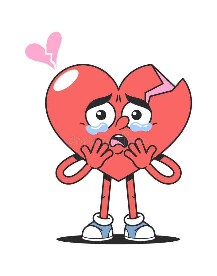 Crying Sad Broken Heart with Luggage Leaving Eacape Painting ...