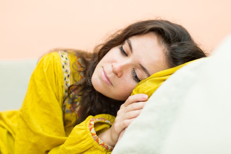 Crying brunette girl stock photo. Image of issues, portrait - 74660230