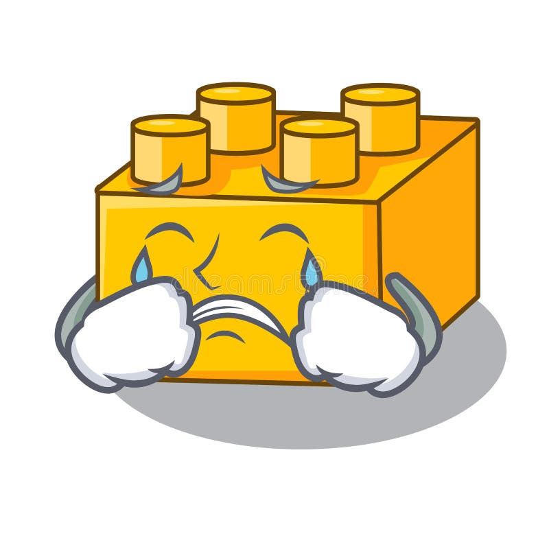 Crying Building Blocks Tyos Isolated on Cartoon Stock Vector ...