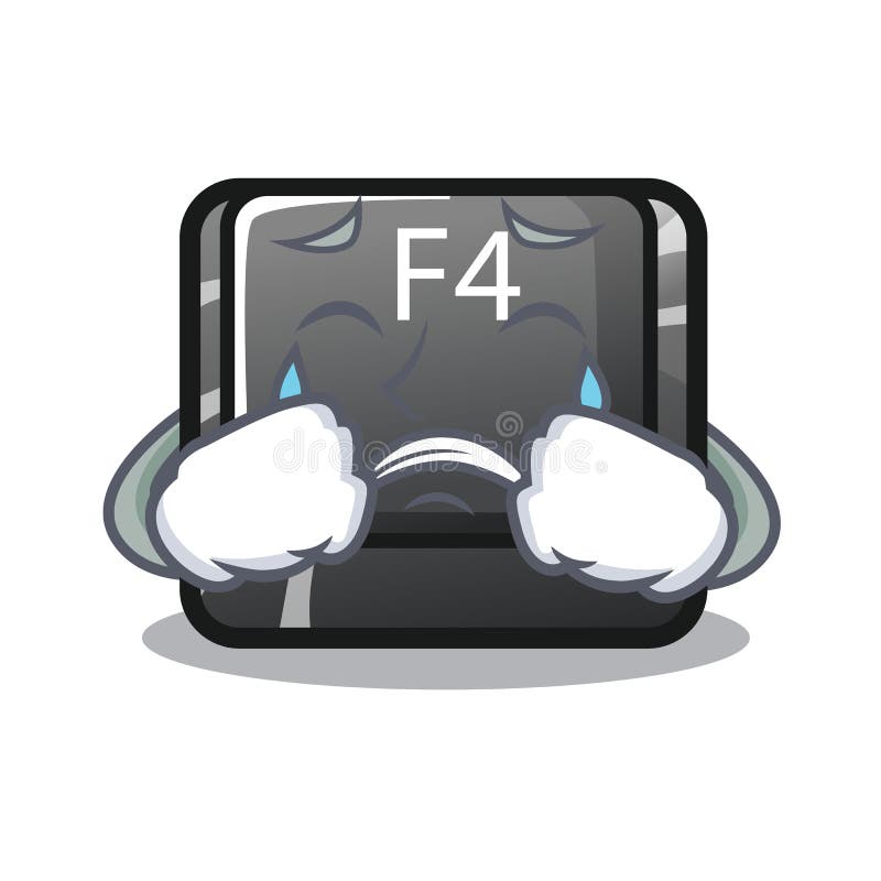 Crying Button F4 in the Shape Cartoon Stock Vector - Illustration of ...