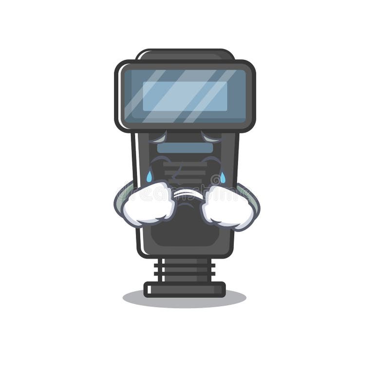 Crying Camera Flash in a Cartoon Bag Stock Vector - Illustration of ...