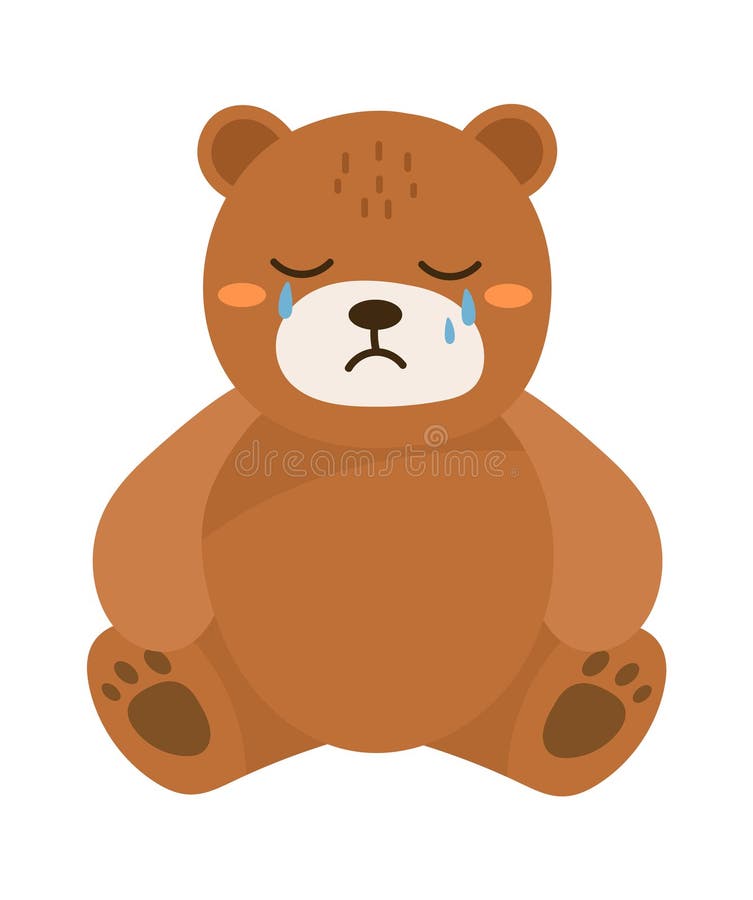 Crying Cartoon Bear stock vector. Illustration of teddy - 277579542