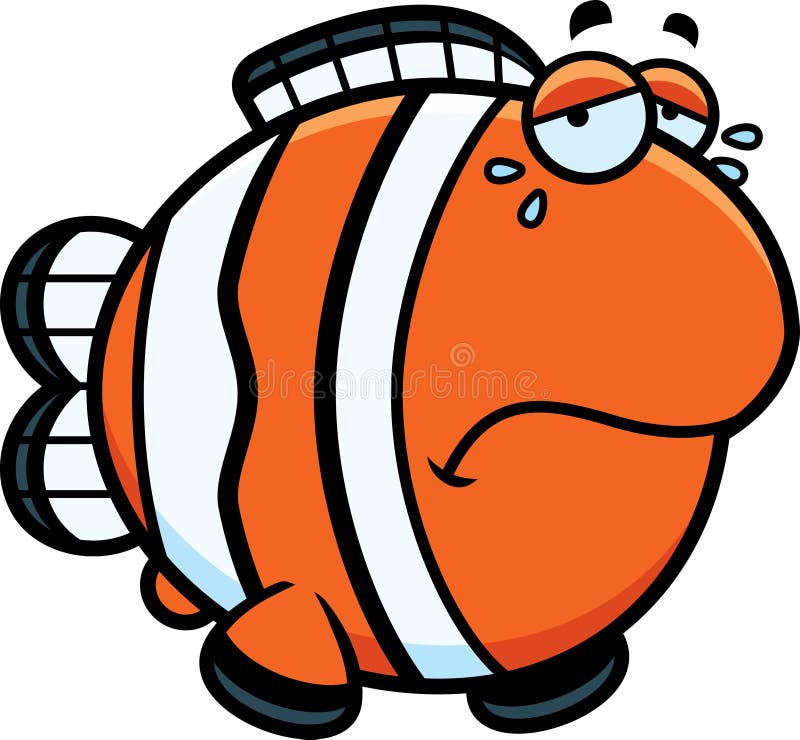 Crying Cartoon Clownfish stock vector. Illustration of tears - 47412775