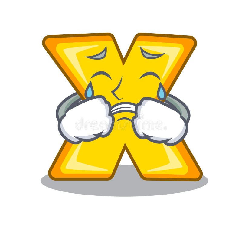 Crying Cartoon Multiply Sign for Calculate Math Stock Vector ...