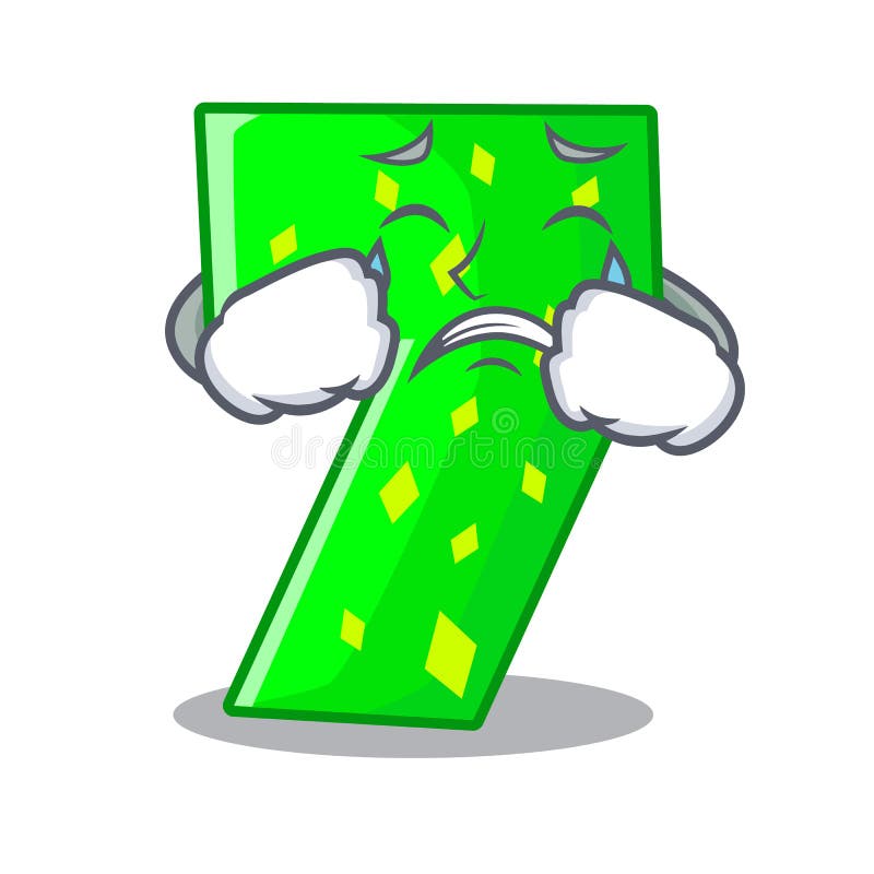 Crying Cartoon Number Seven on Stone Wall Stock Vector - Illustration ...