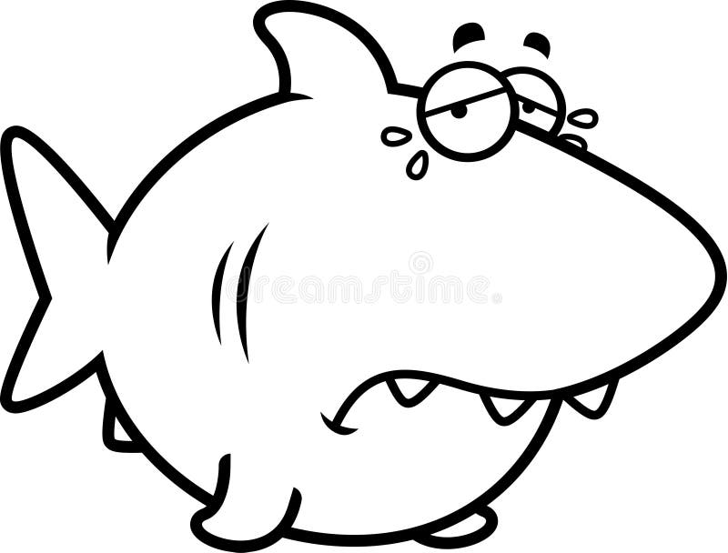 Crying Cartoon Shark stock vector. Illustration of clipart - 47413055